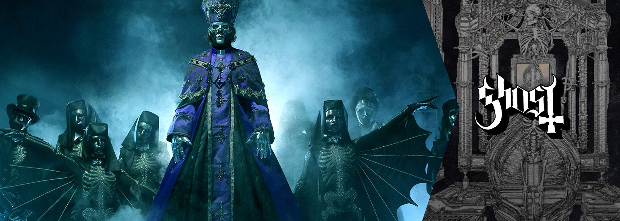 Ghost merch available online in the Nuclear Blast shop