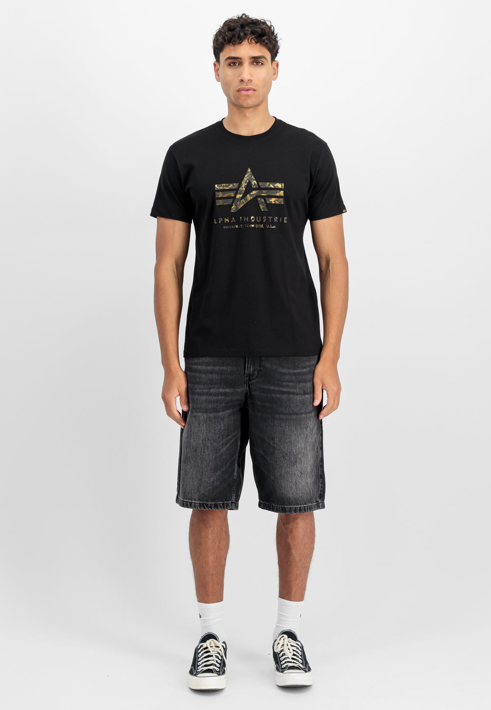 Alpha Industries - Basic Big Logo Effect Print Black - T-Shirt ...
