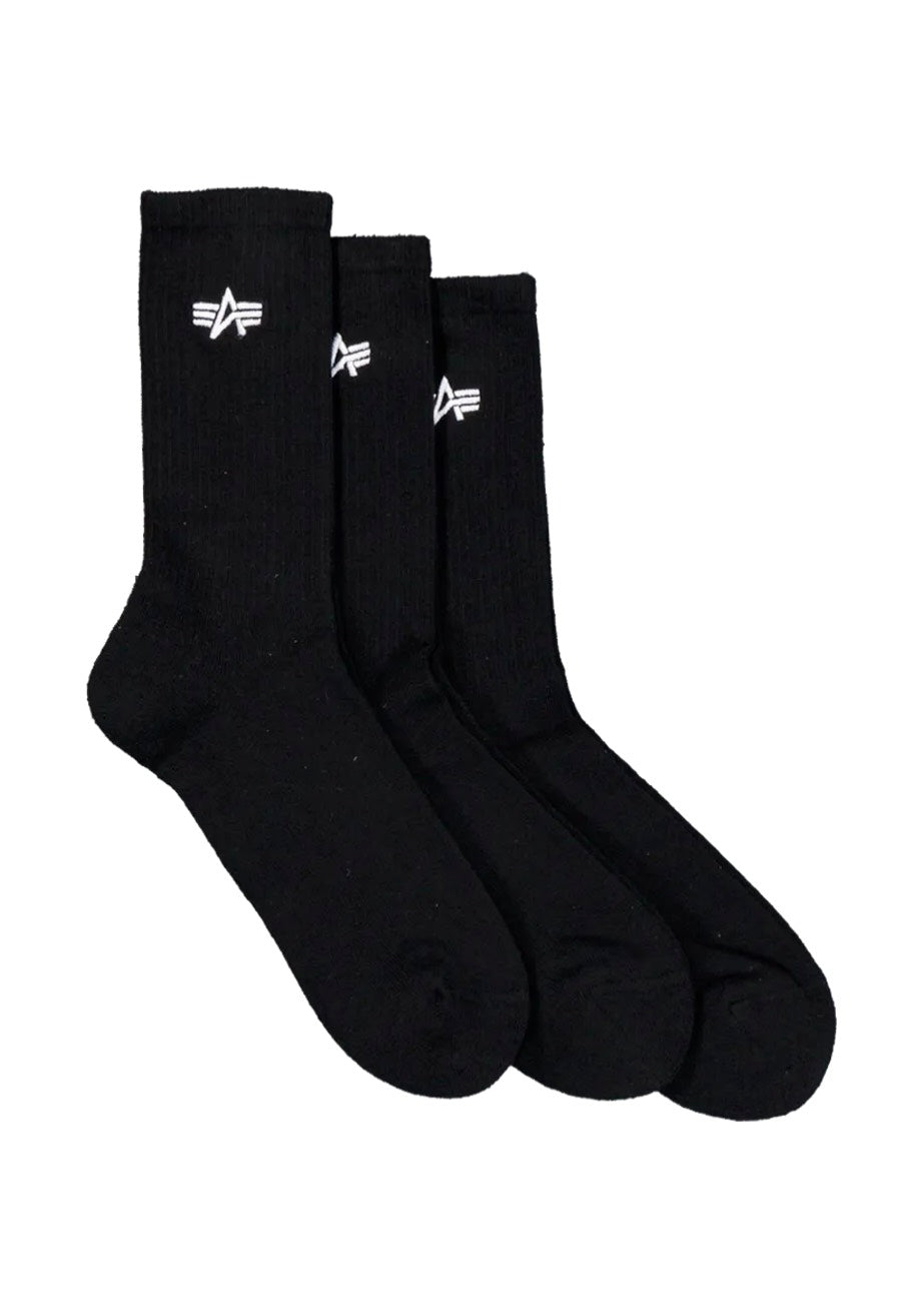 Alpha Industries - Basic Pack Of 3 Black - Socks | Nuclear Blast