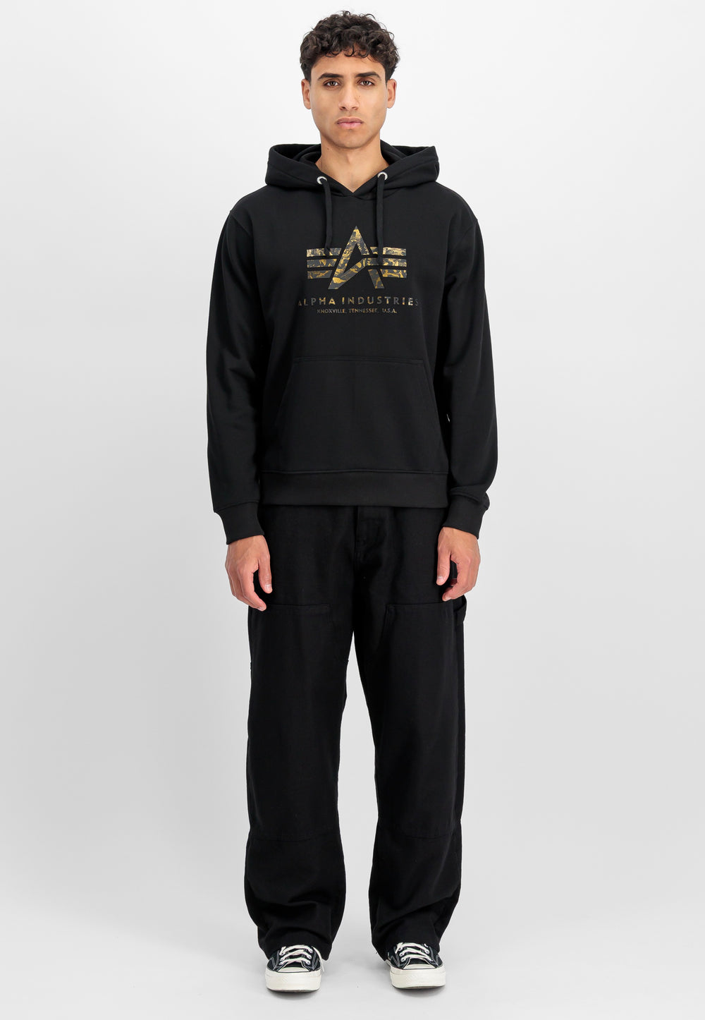 Alpha Industries - Basic Big Logo Effect Print Black - Hoodie | Nuclear ...