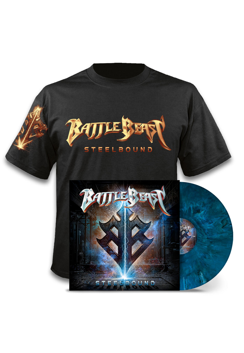 Battle Beast - Steelbound Ltd. Blue/White/Dark Green/Black - Marbled V