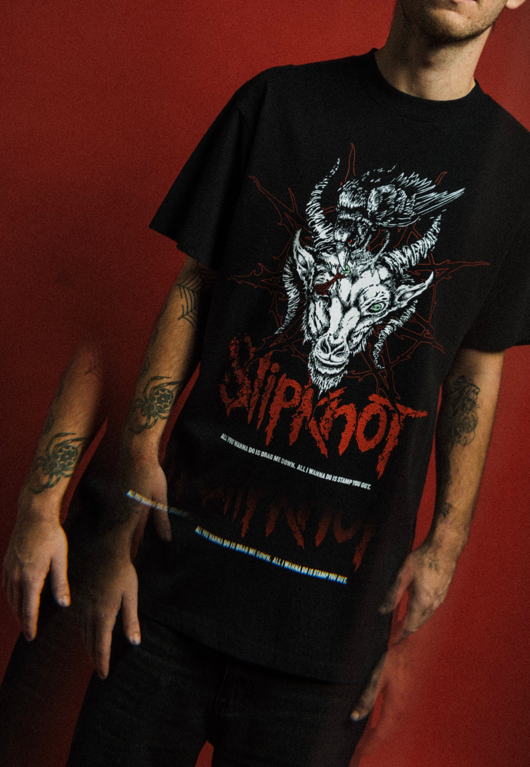 Welcome x Slipknot - Spit It Out Boxy Garment-Dyed Black - T-Shirt ...