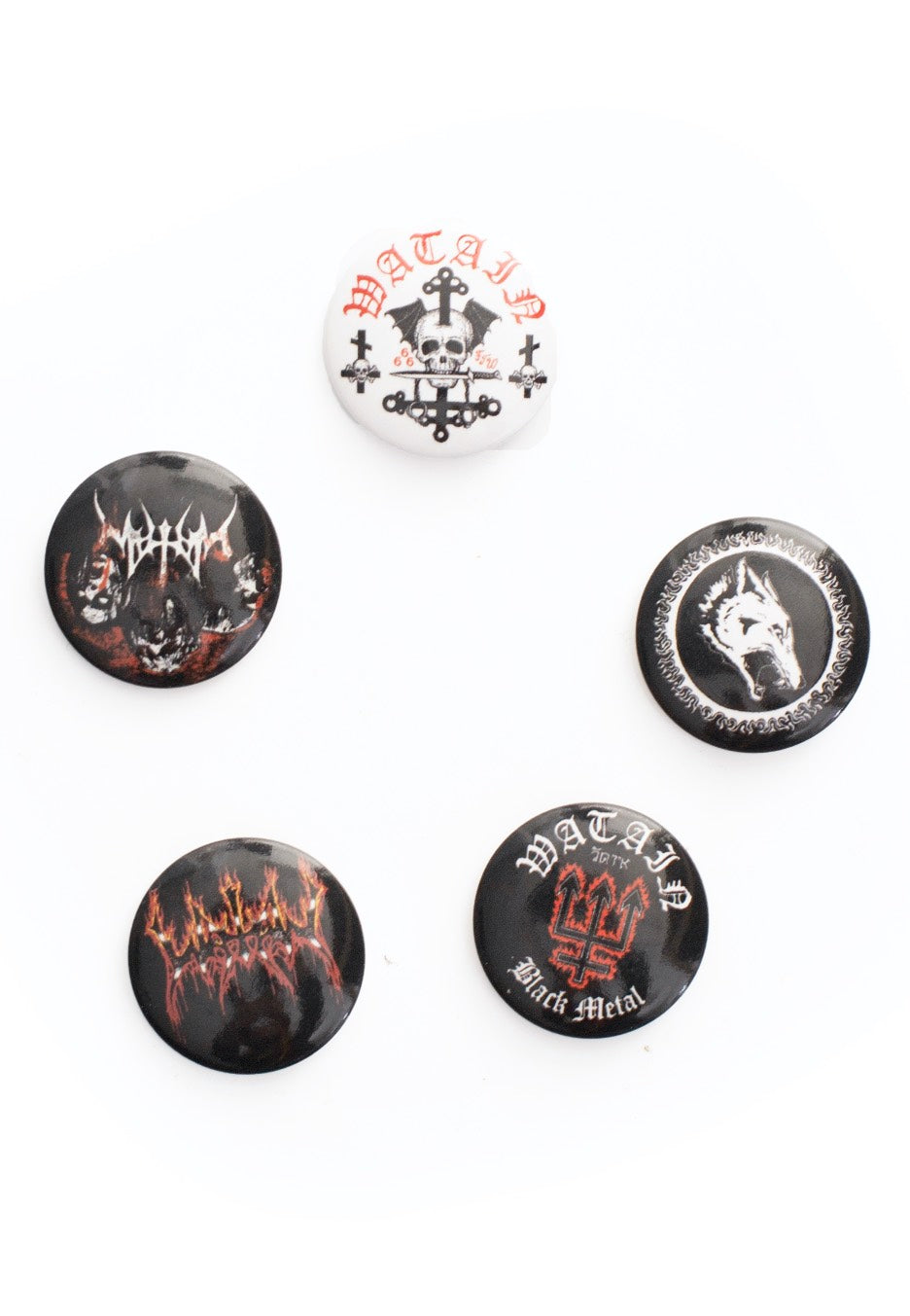 Watain - Black Metal Militia Pack Of 5 - Set de botones | Nuclear Blast